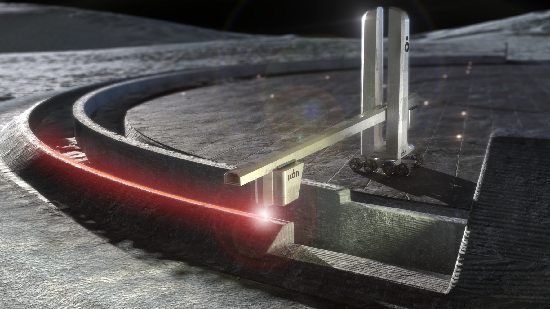 Lunar Landing pad designs; ICON / NASA’s Project Olympus — Melodie Yashar