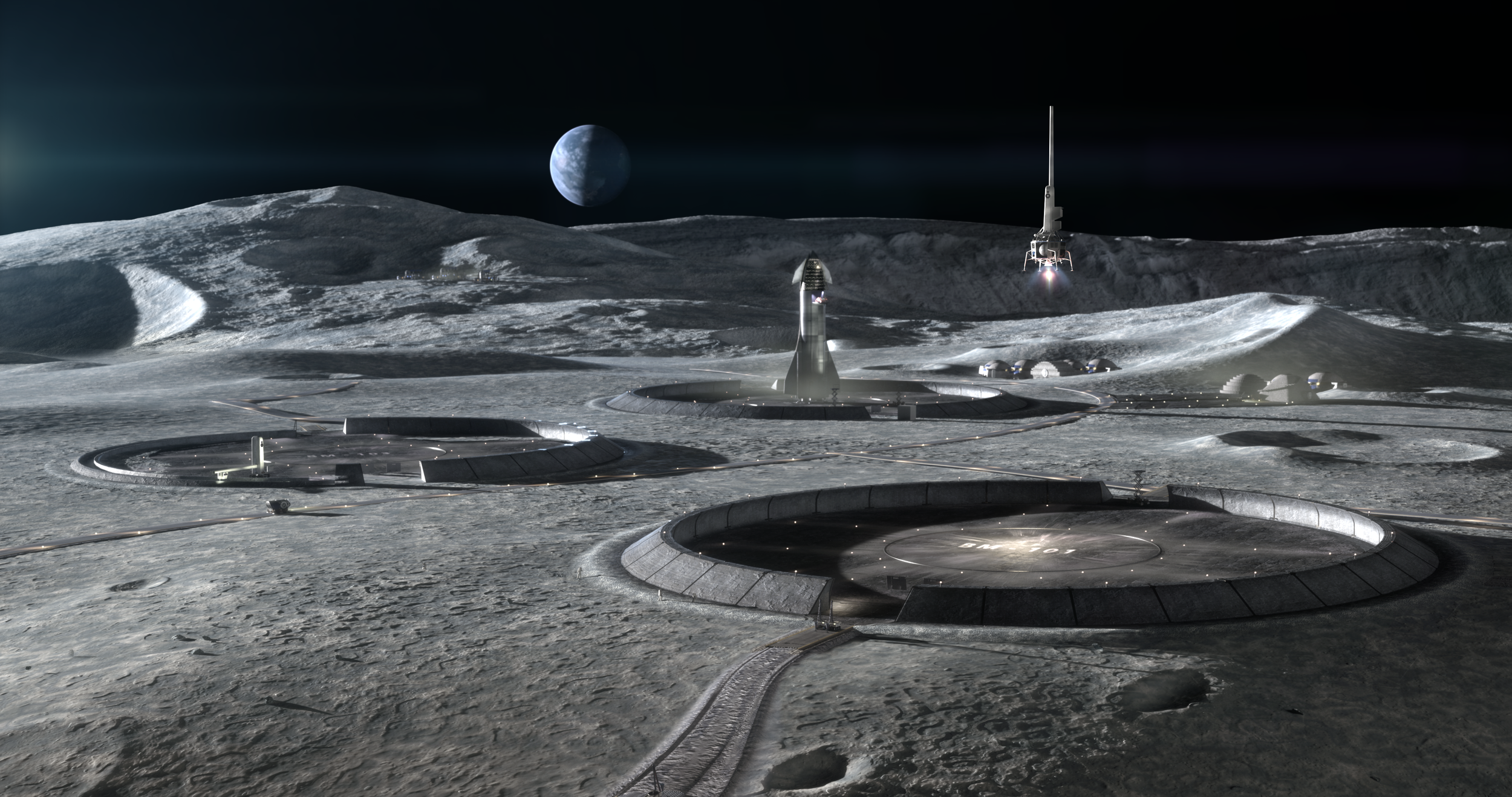 Lunar Landing pad designs; ICON / NASA’s Project Olympus — Melodie Yashar