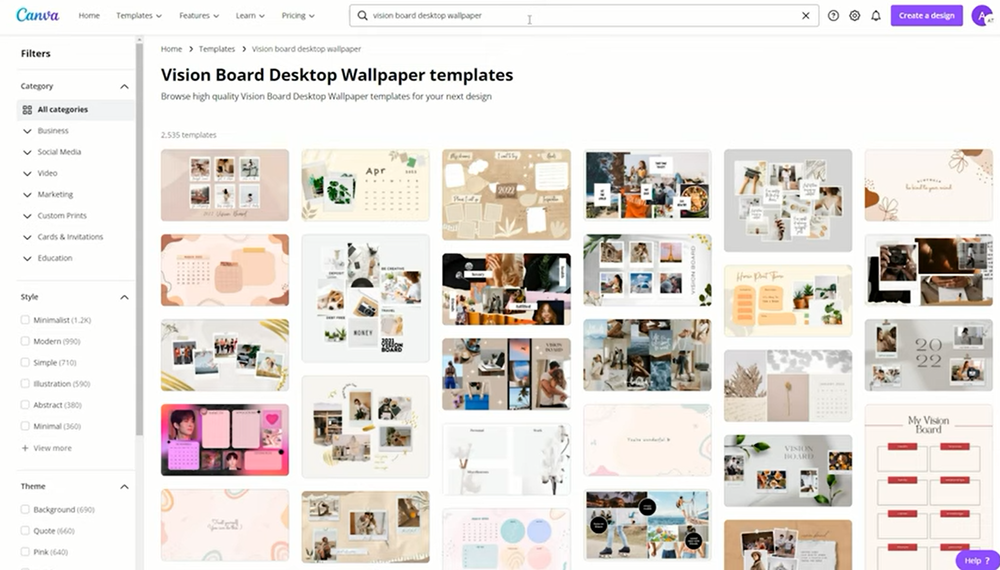 Creating a Vision Board on Canva (Desktop + Phone) — Canva Verified ...