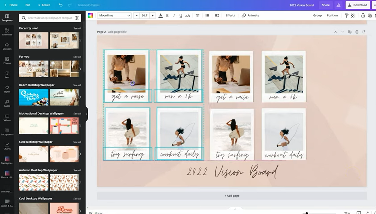 Creating a Vision Board on Canva (Desktop + Phone) — Canva Verified ...