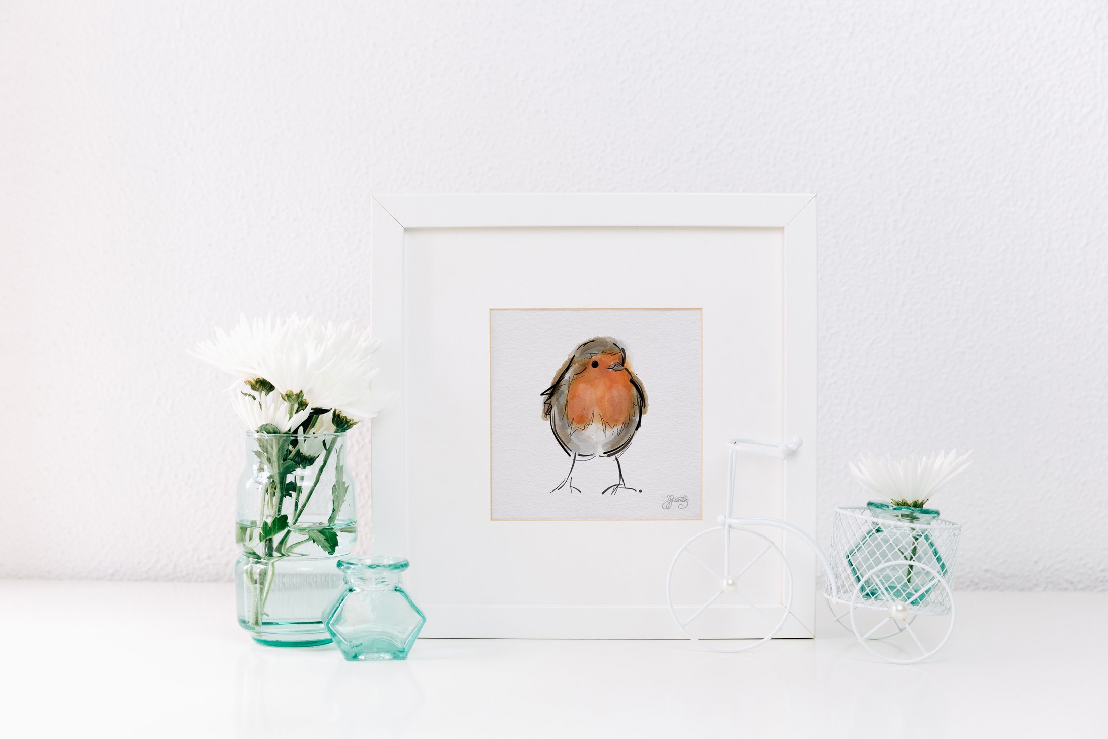 Robin Giclee Print Mounted - Various Sizes — SUSY FUENTES ARTIST