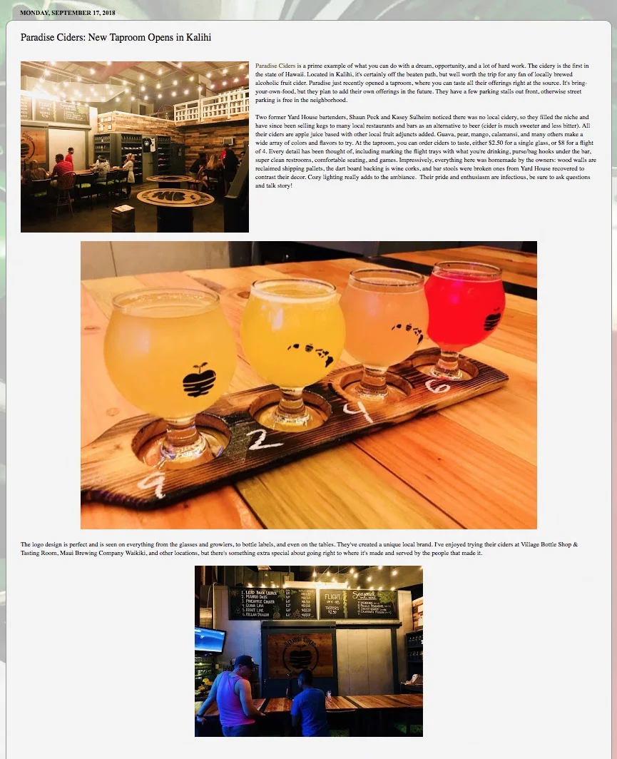 Paradise Ciders — Press