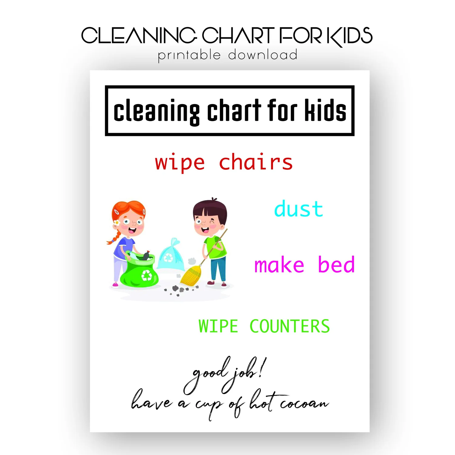 Cleaning Pictures Kids