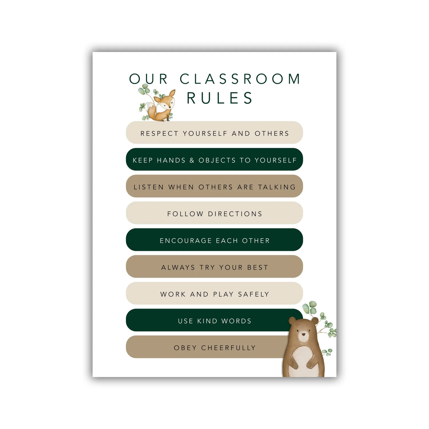 Woodland Creatures Classroom Printables | Discover Unique Designs — The ...