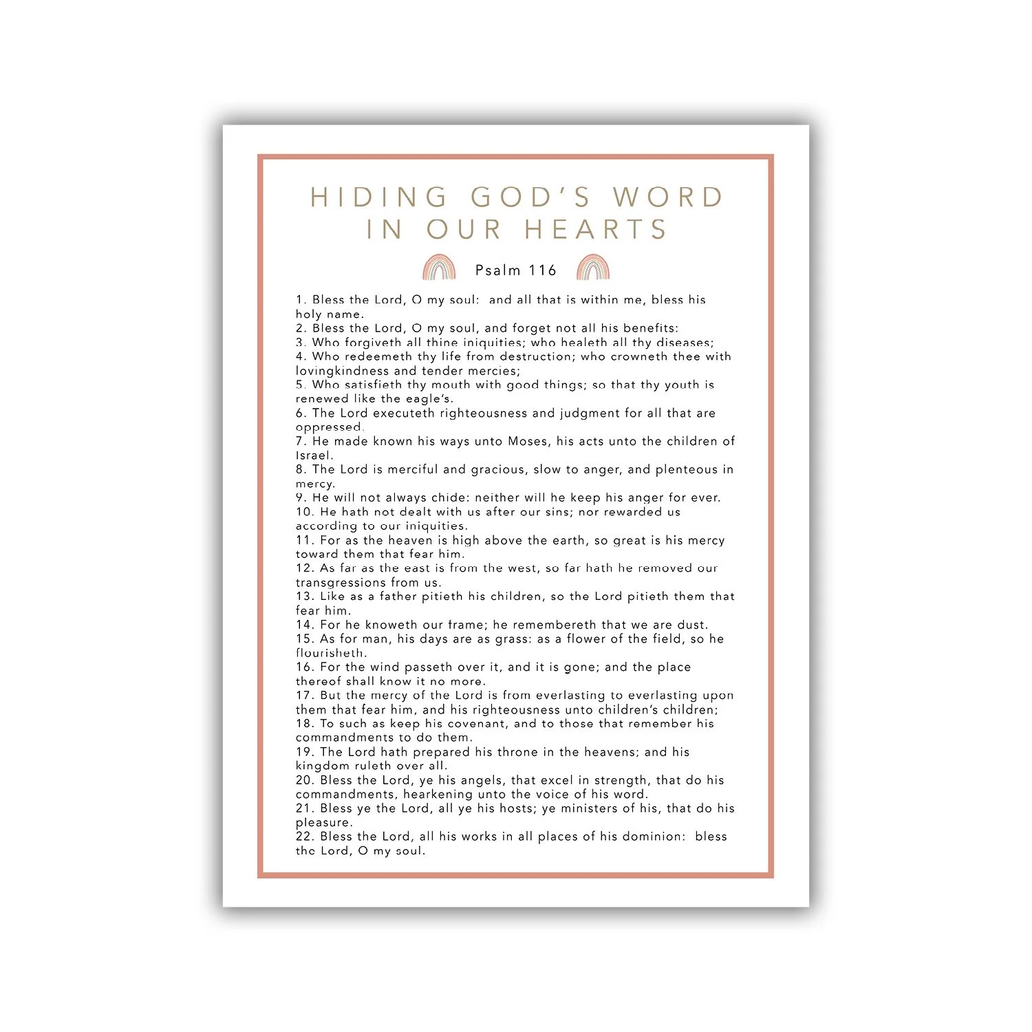 Bible Memory Poster | EDITABLE | 18x24 | Digital Download — The Simple ...