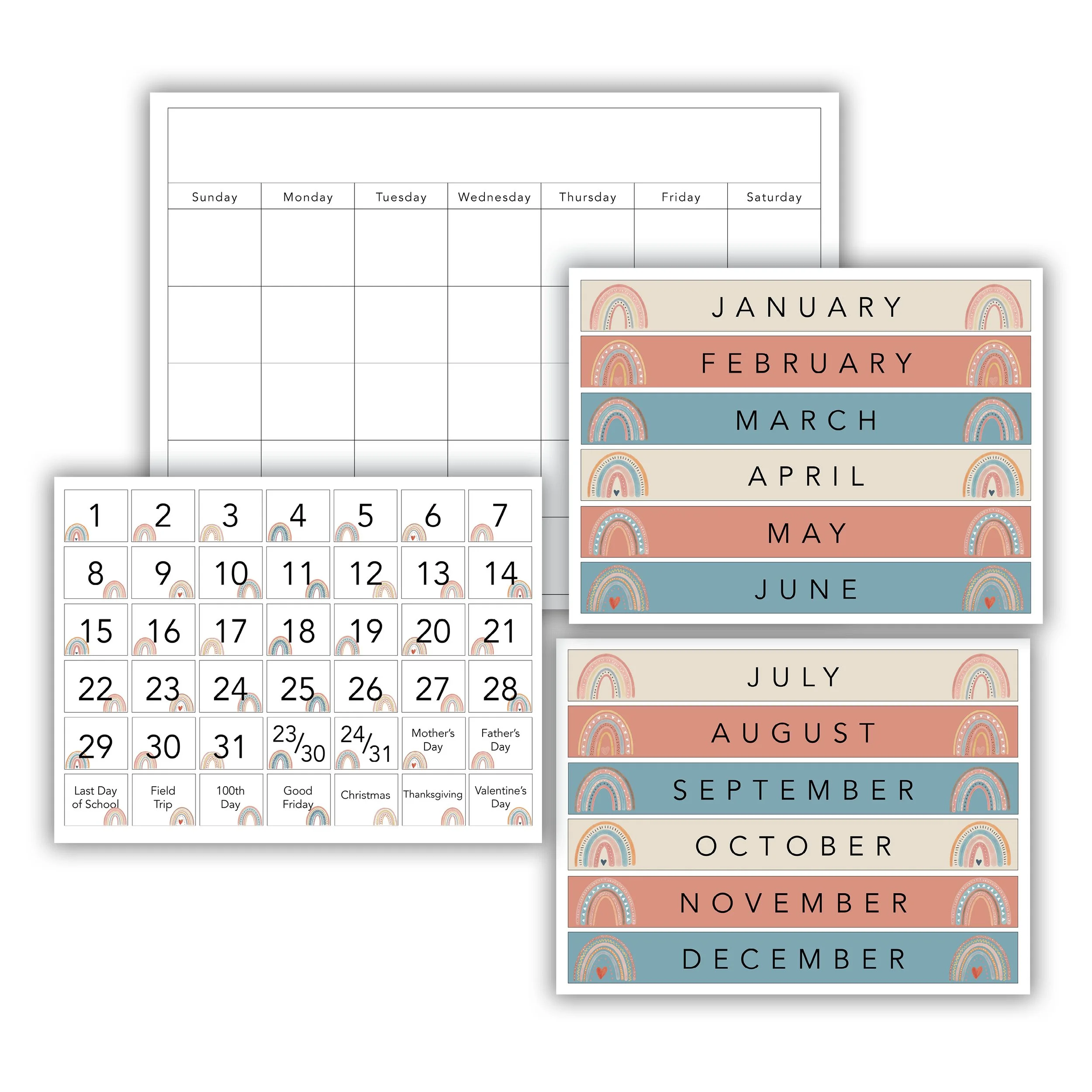 Calendar | PARTIALLY EDITABLE | 18x24 | Digital Download — The Simple ...