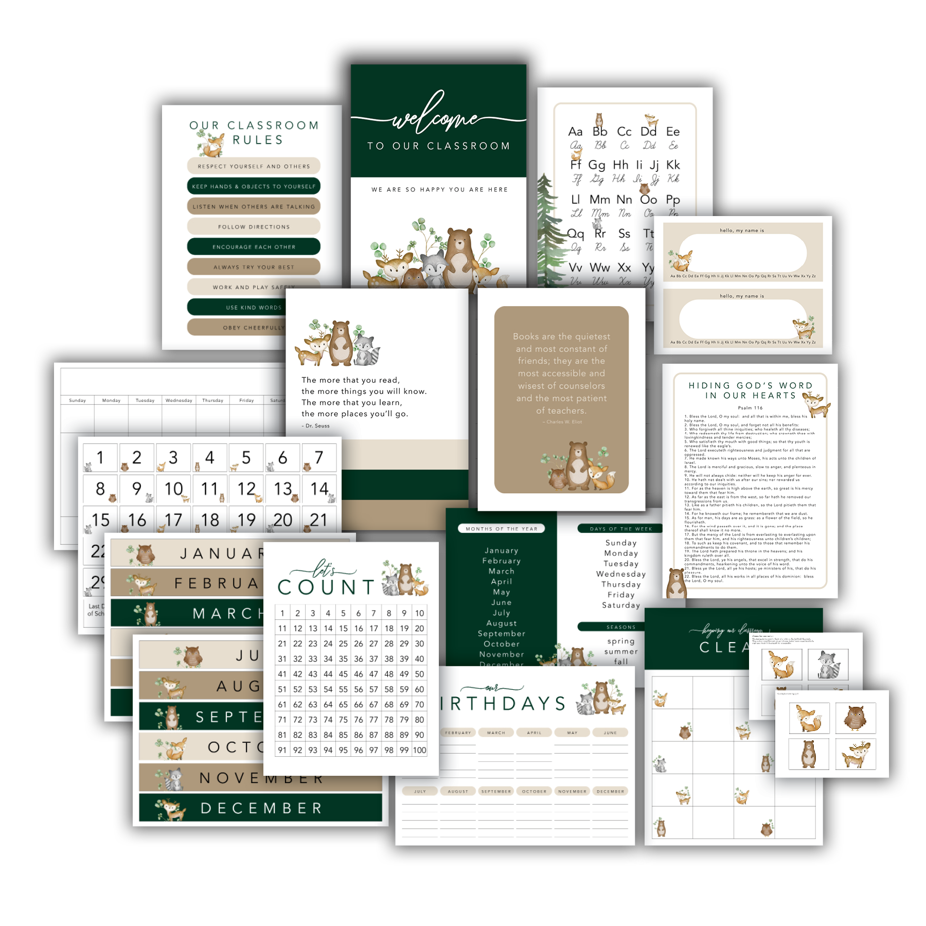 Woodland Creatures Classroom Printables | Discover Unique Designs — The ...