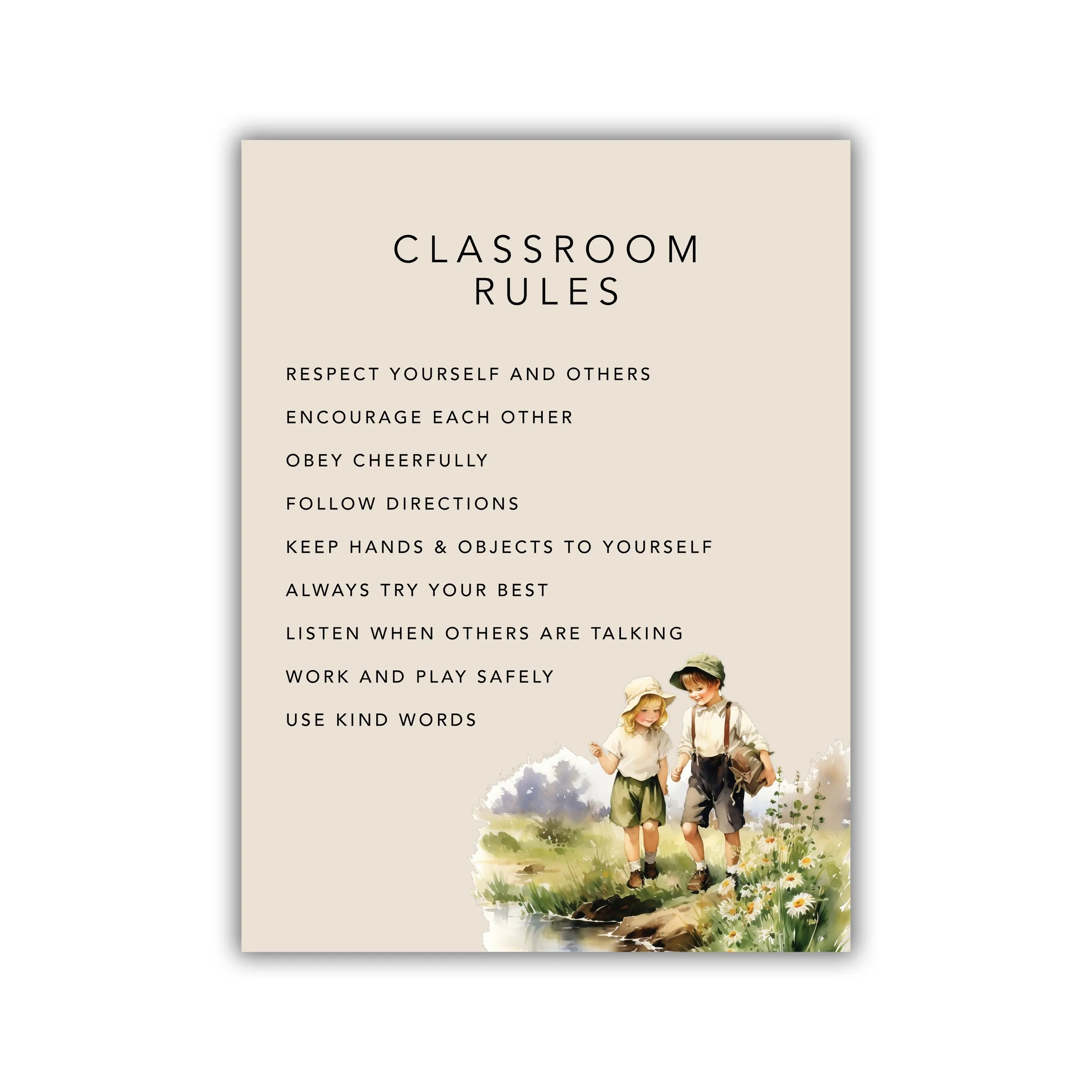 Classroom Rules Poster | EDITABLE | 8.5x11 | Digital Download — The ...