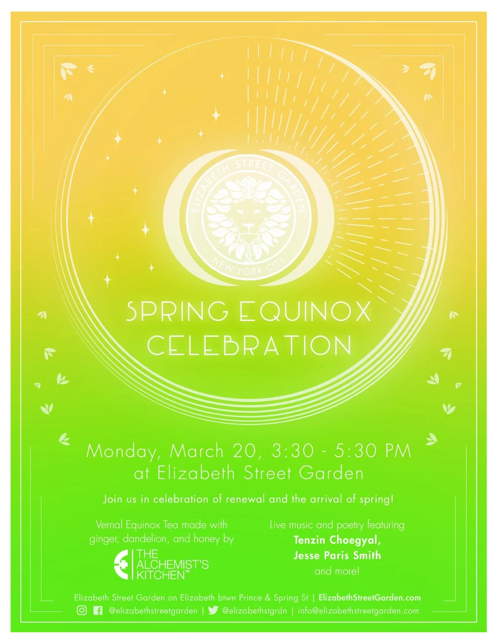 Elizabeth Street Garden - Official Website | Calendar | Spring Equinox ...