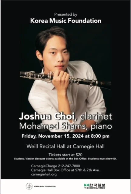 Joshua Choi, Clarinet & Mohamed Shams, Piano — Korean Cultural Center ...