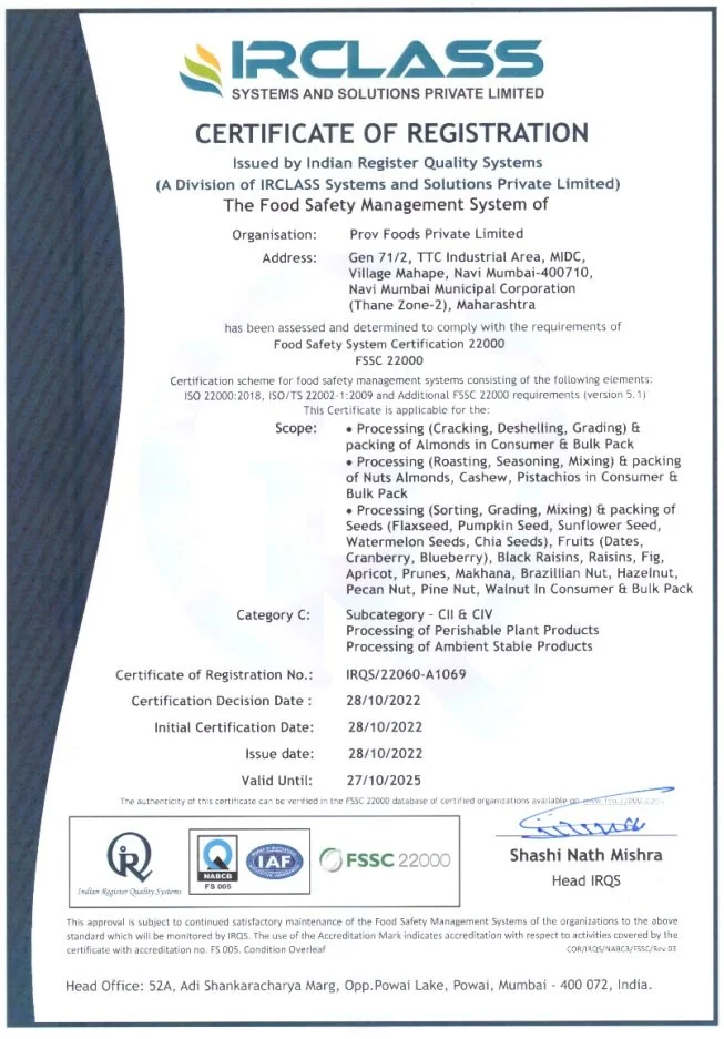 FSSC 22000 — Proventus Agrocom