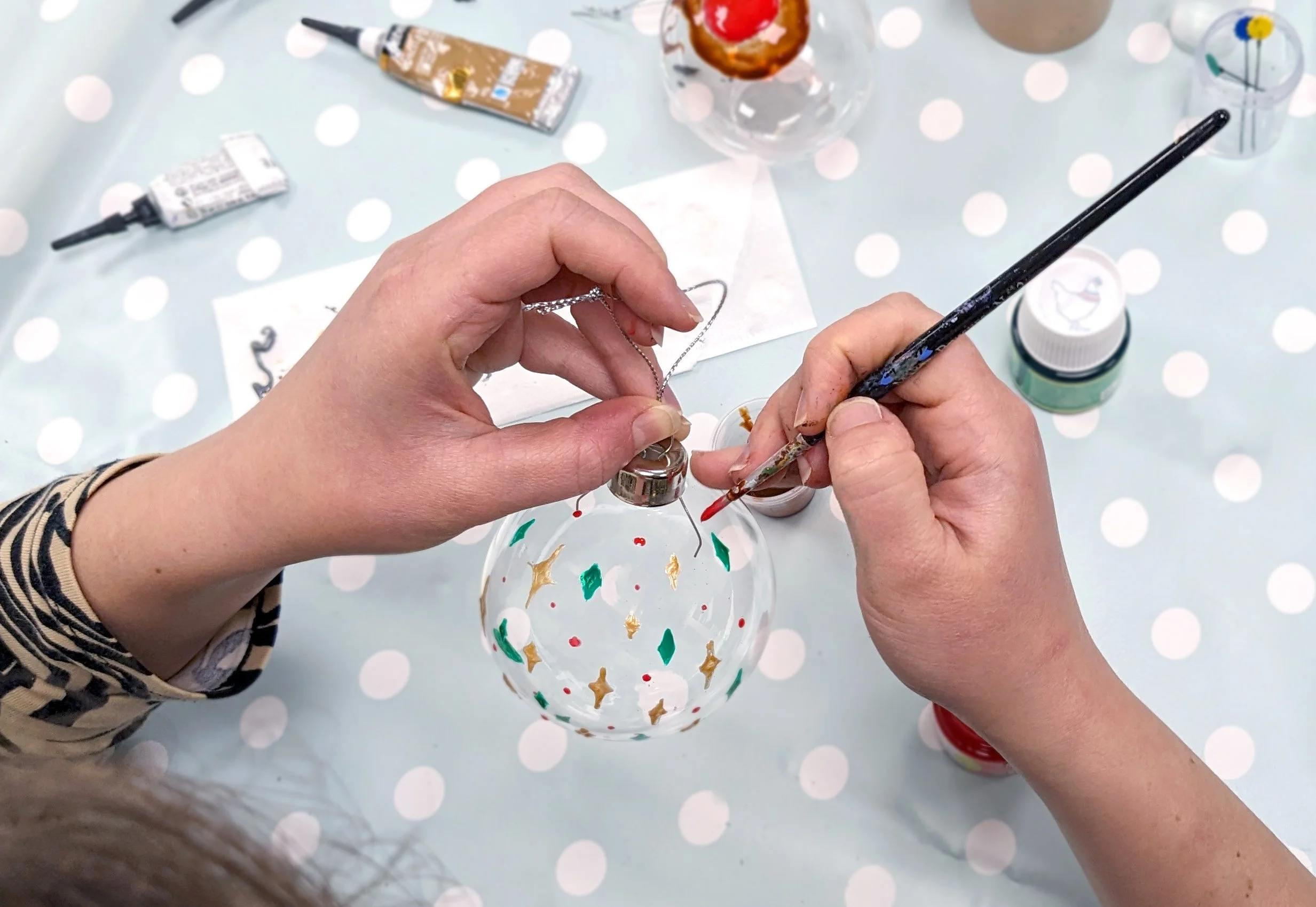 New for Christmas 2024 : Glass Bauble Painting | The Crafty Hen