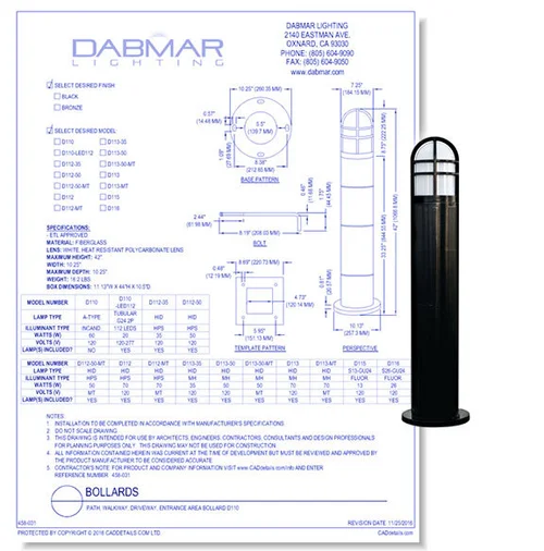 20+ CAD Drawings of Bollards for Providing Safety and Security to the ...