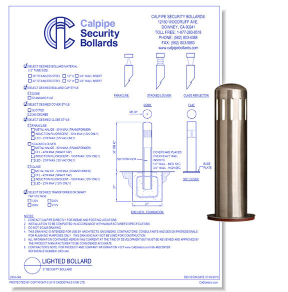 20+ CAD Drawings of Bollards for Providing Safety and Security to the ...
