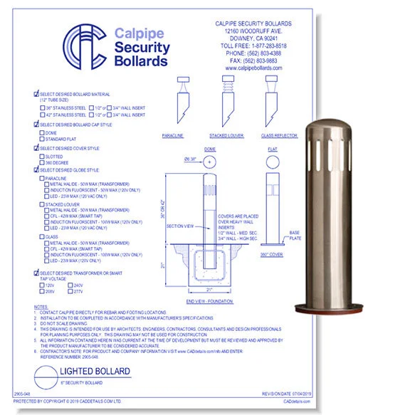 20+ CAD Drawings of Bollards for Providing Safety and Security to the ...
