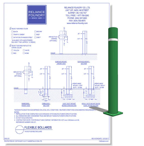20+ CAD Drawings of Bollards for Providing Safety and Security to the ...