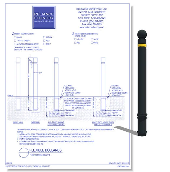 20+ CAD Drawings of Bollards for Providing Safety and Security to the ...