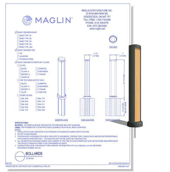 20+ CAD Drawings of Bollards for Providing Safety and Security to the ...