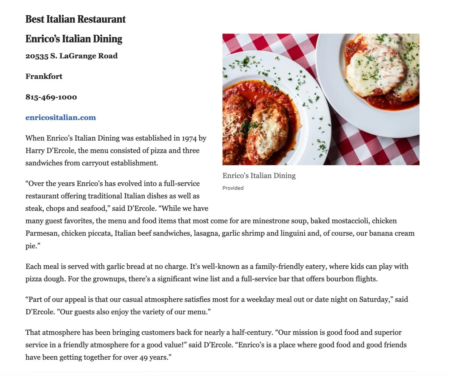 Enrico's Italian Restaurant