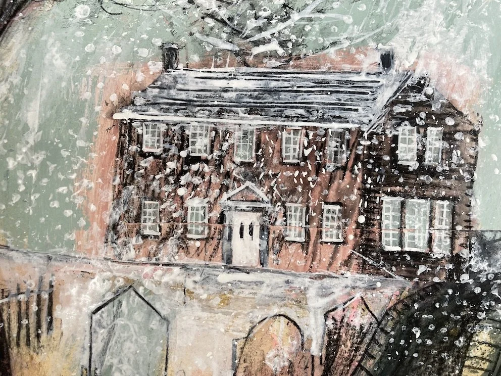 BLIZZARD BRONTE PARSONAGE 21 x 29.5 cms — Jane Askey Artist