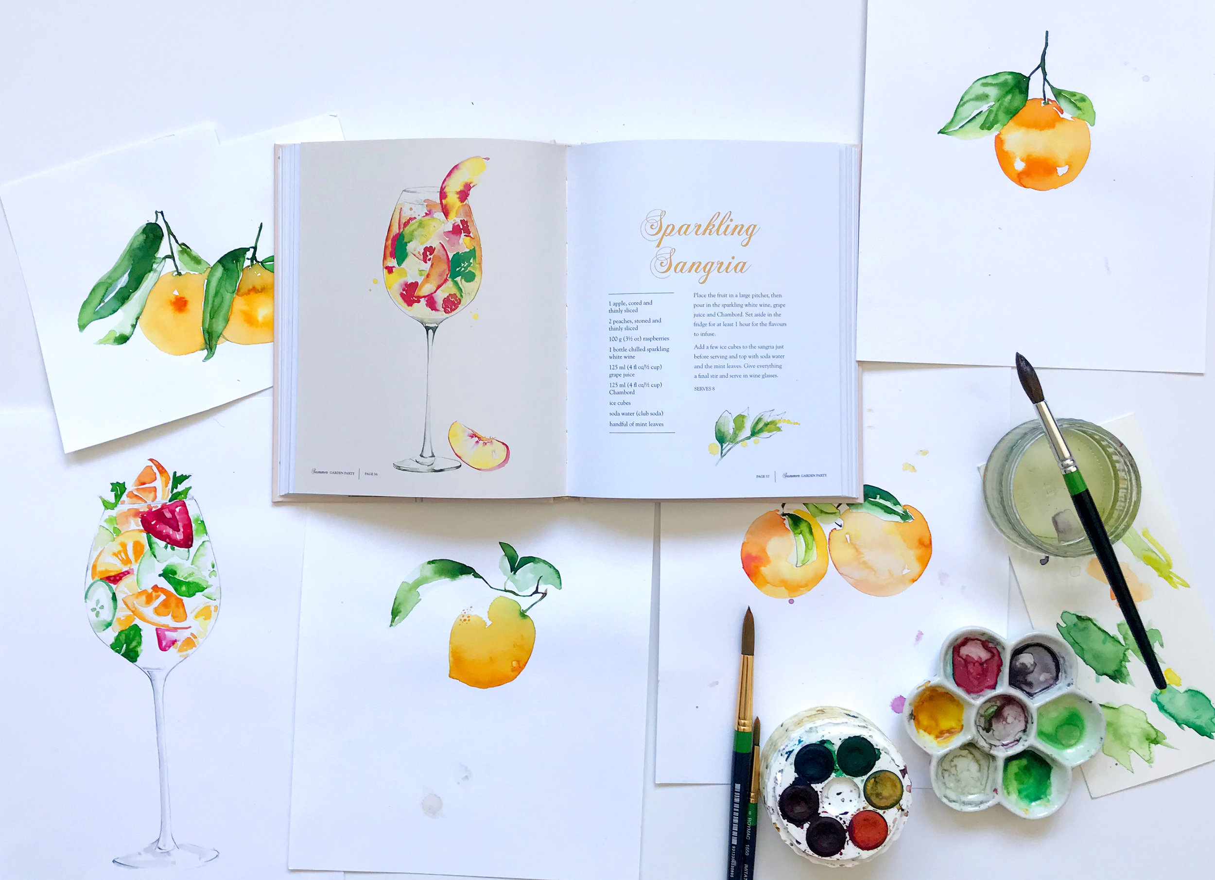 Spritz Fever Cocktail Illustrations — Sarah Hankinson Melbourne Art And