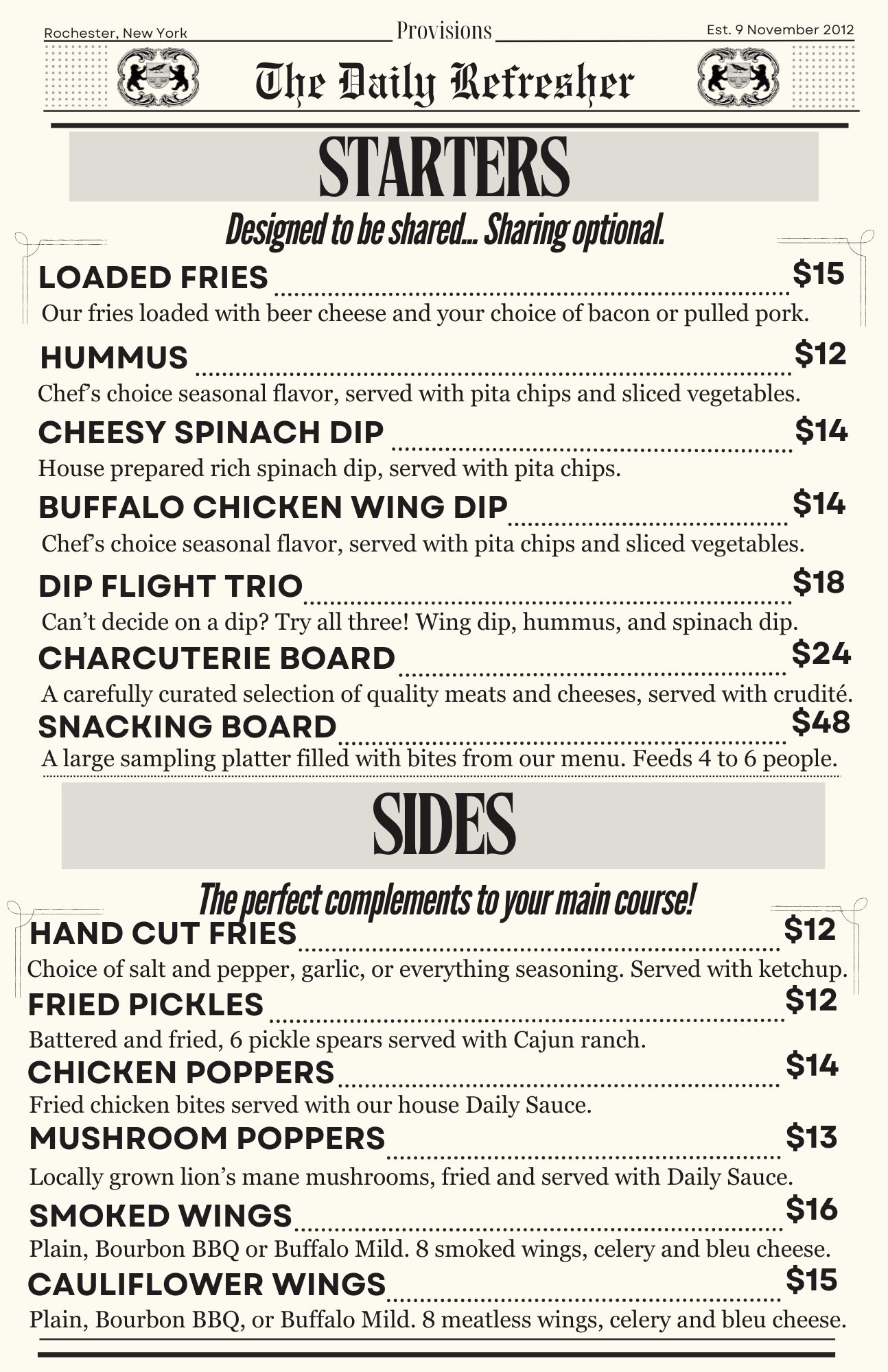 Menus — The Daily Refresher