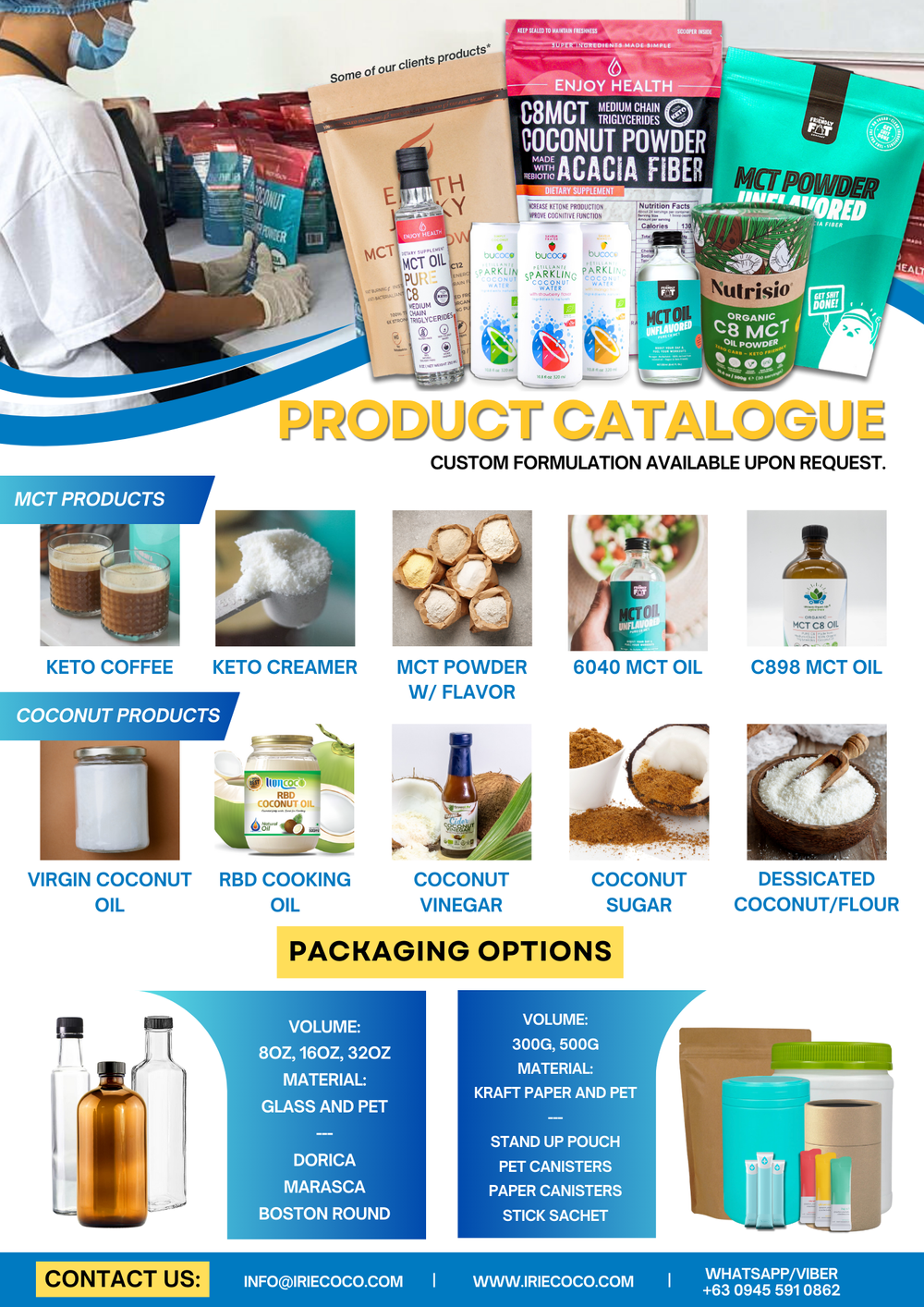 PRIVATE LABEL MCT PRODUCTS — MCT Oil and MCT Powder Supplier