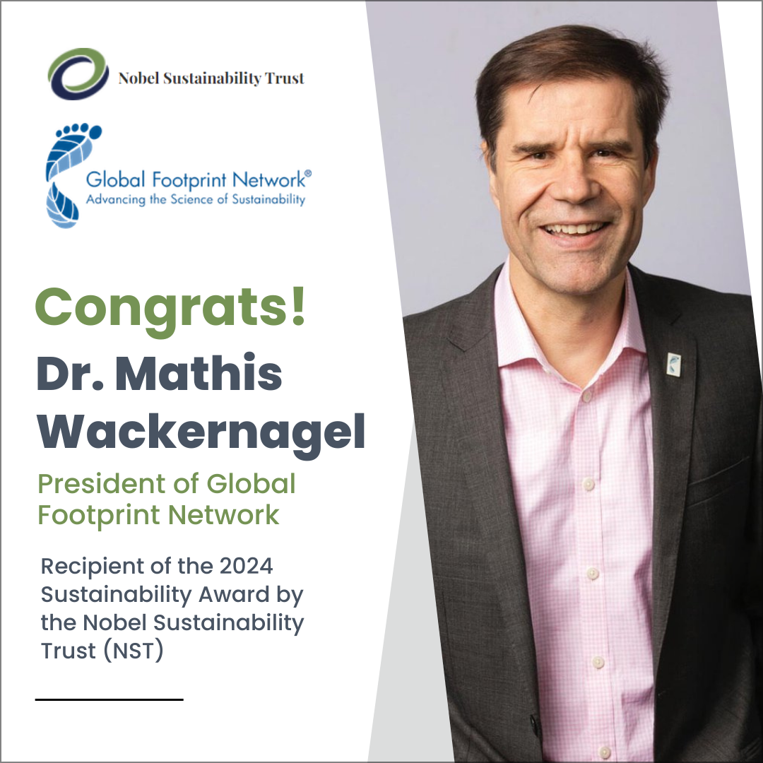 Mathis Wackernagel, co-founder of the Global Footprint Network, honoured by the Nobel ...