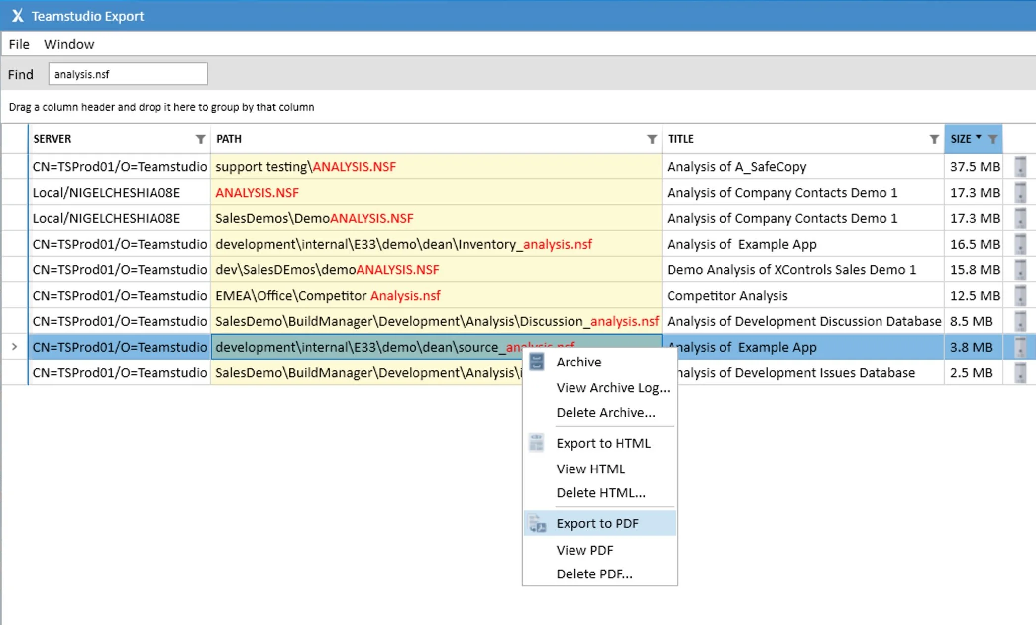 Export Lotus Notes Databases to PDF Format with Teamstudio Export 4.0 ...