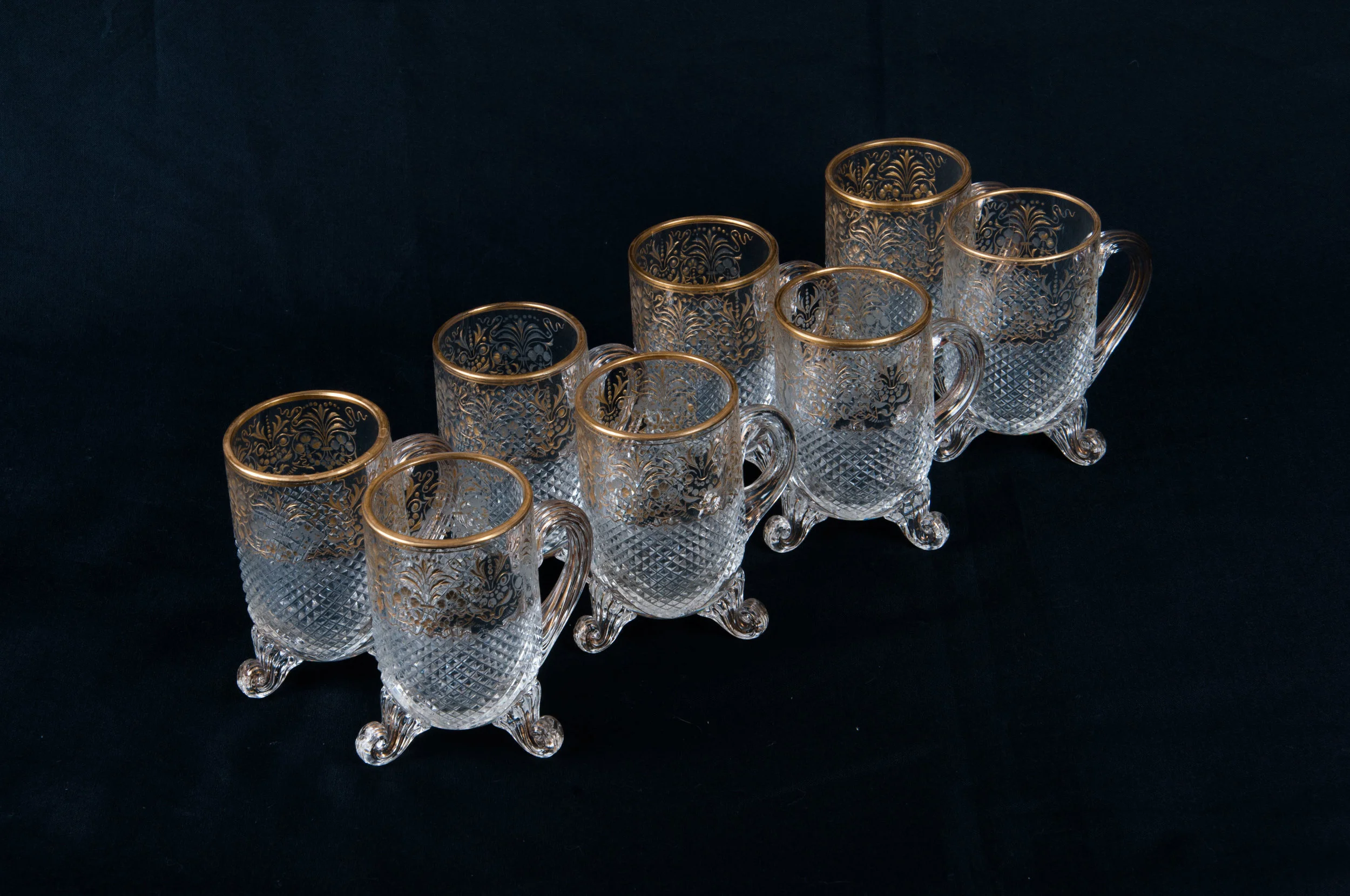 Russian Glass Tea Cups