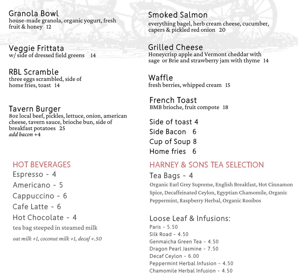 Brunch Menu — Race Brook Lodge