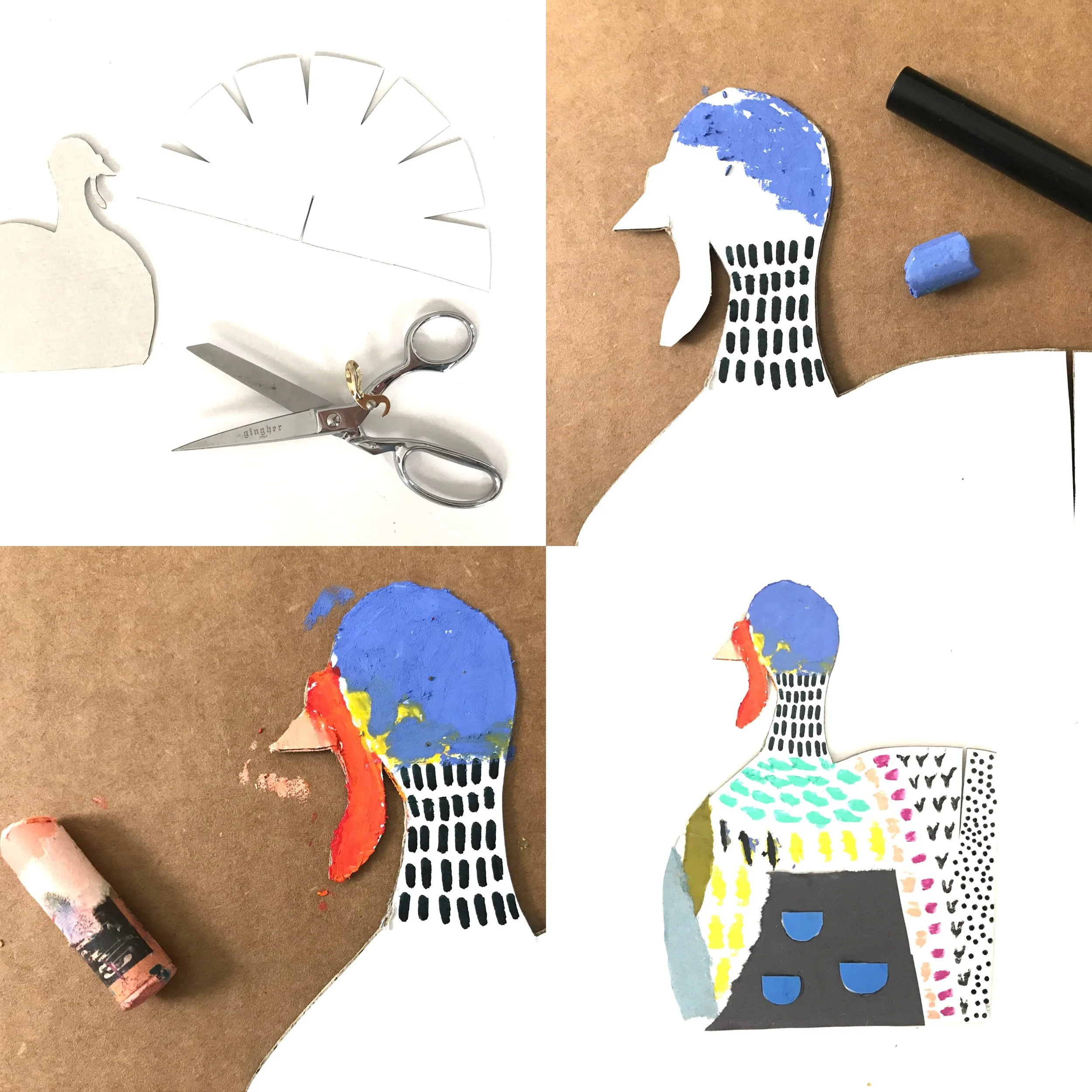 Cardboard Collage Turkey — ART CAMP