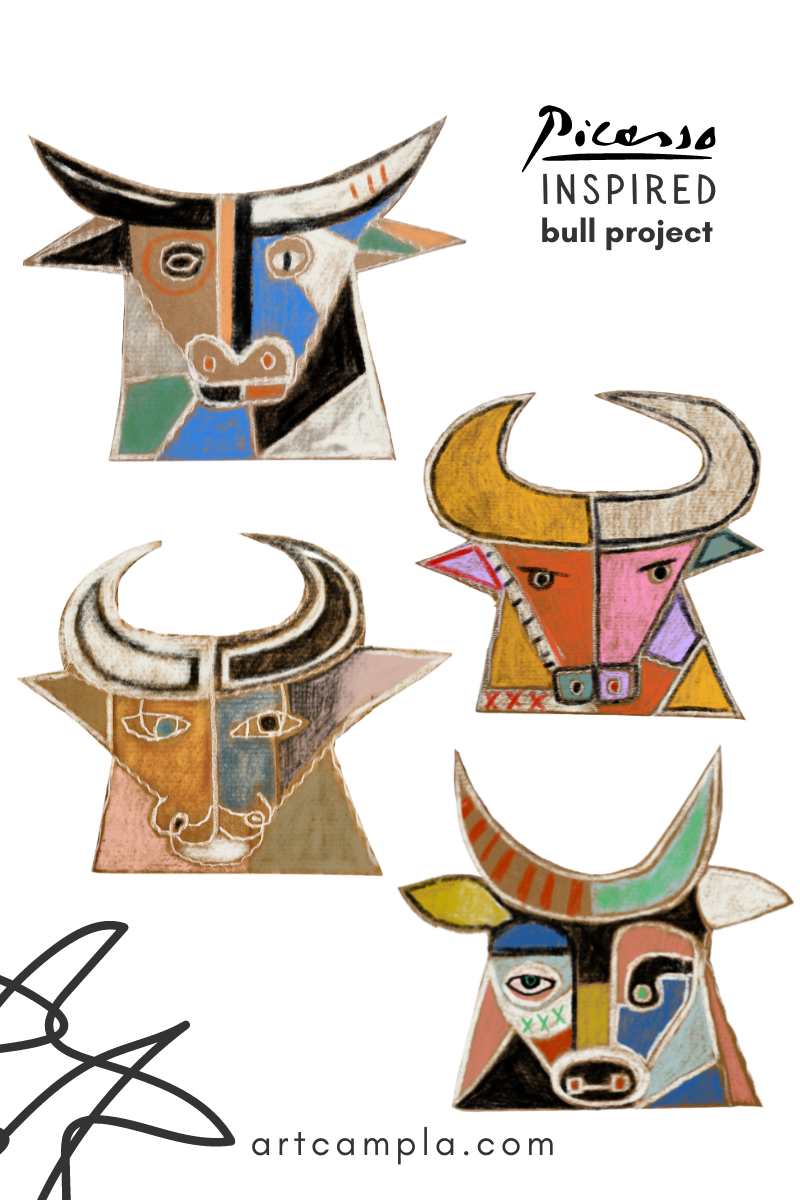 Picasso Art Project for kids: Abstract bulls — ART CAMP