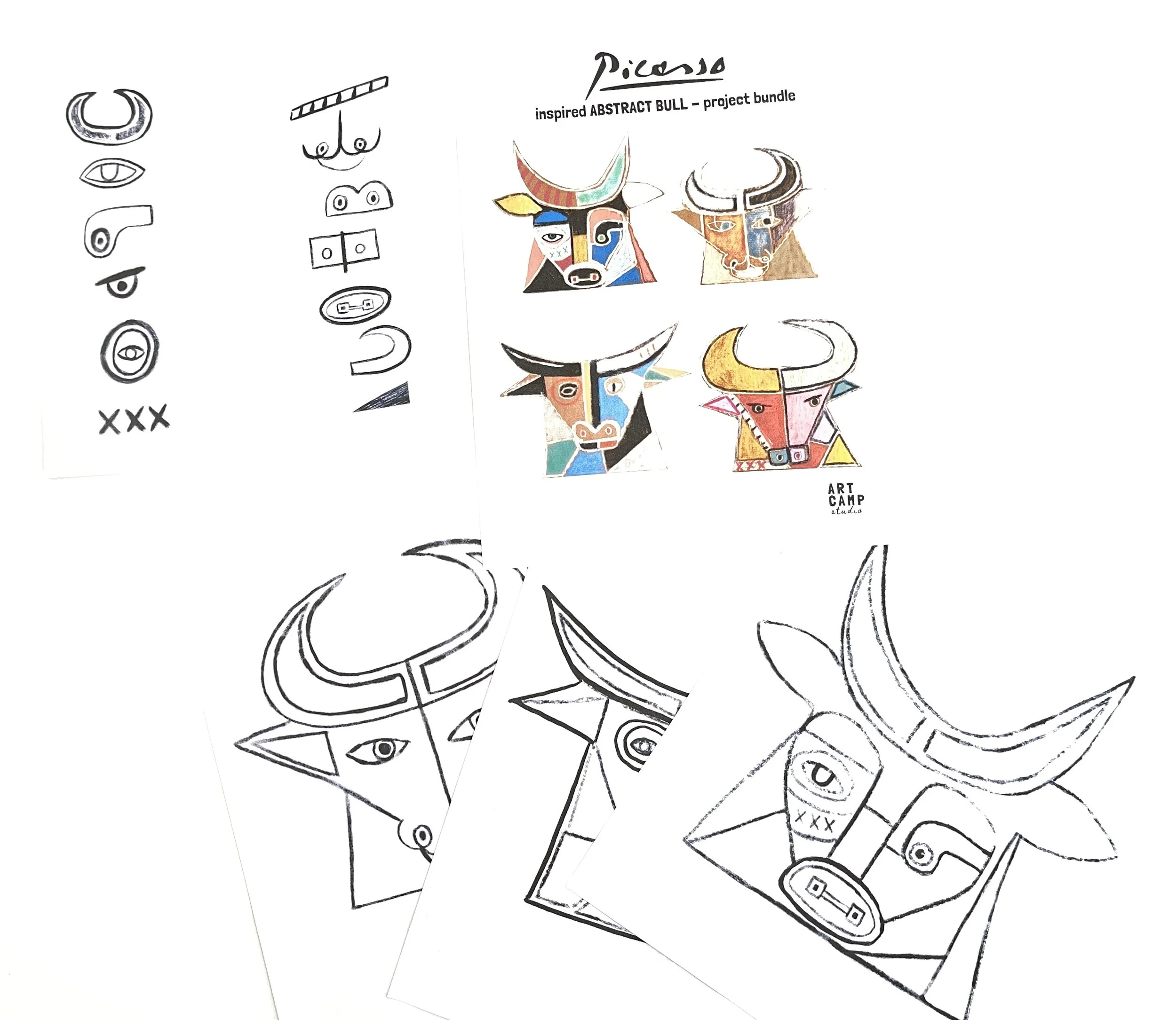 Picasso Art Project for kids: Abstract bulls — ART CAMP
