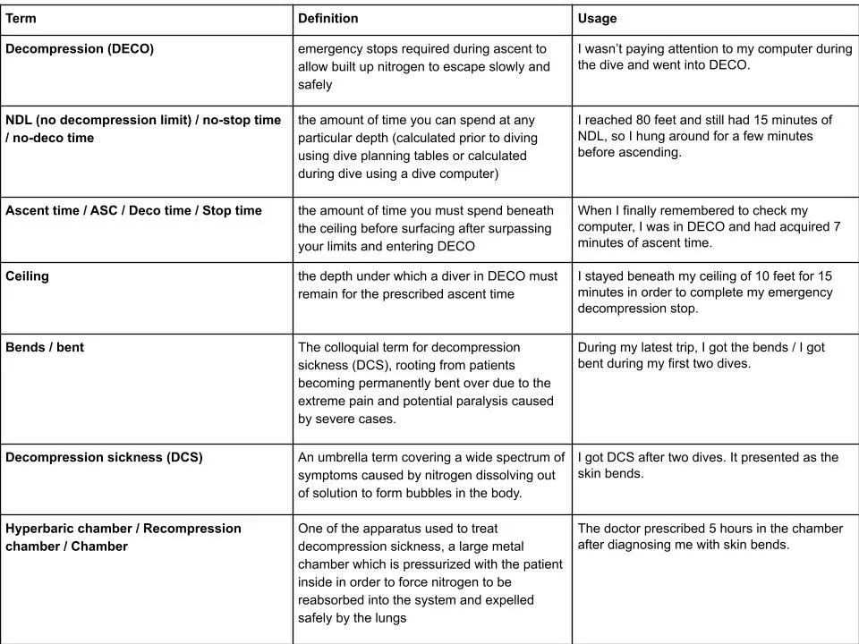 Decompression (DECO) vs Decompression Sickness (DCS) Part 1: DECO for ...