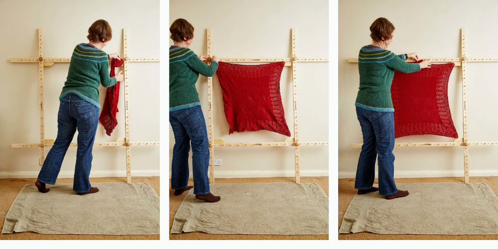 How to Block Using a Hap Stretcher, Part 1: Square or Rectangular Hap (Photo Tutorial) — Arnall ...