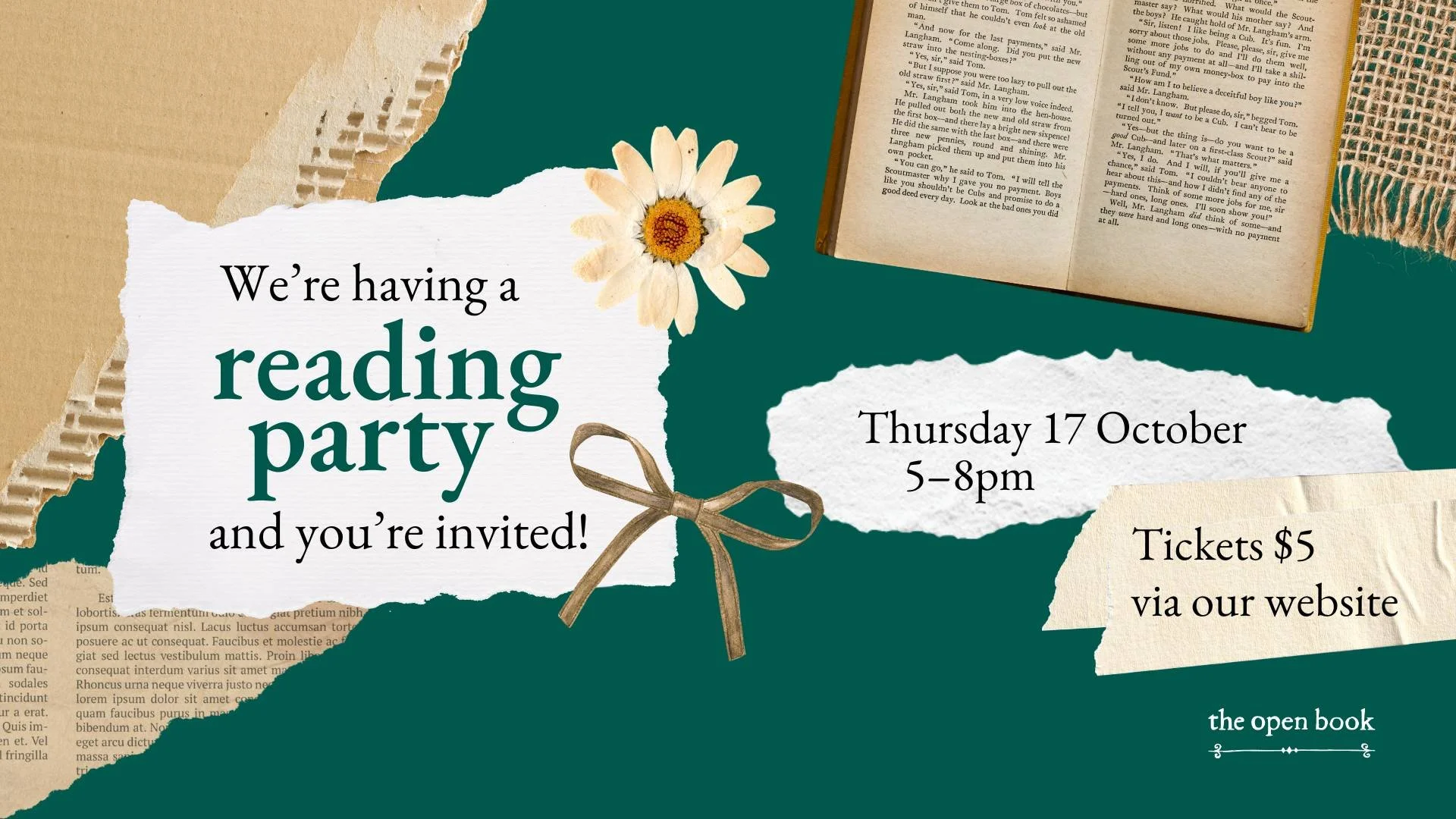 Reading Party at The Open Book - October 2024 — The Open Book