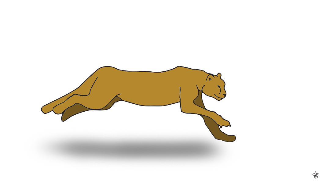 Running Lion Animated Gif