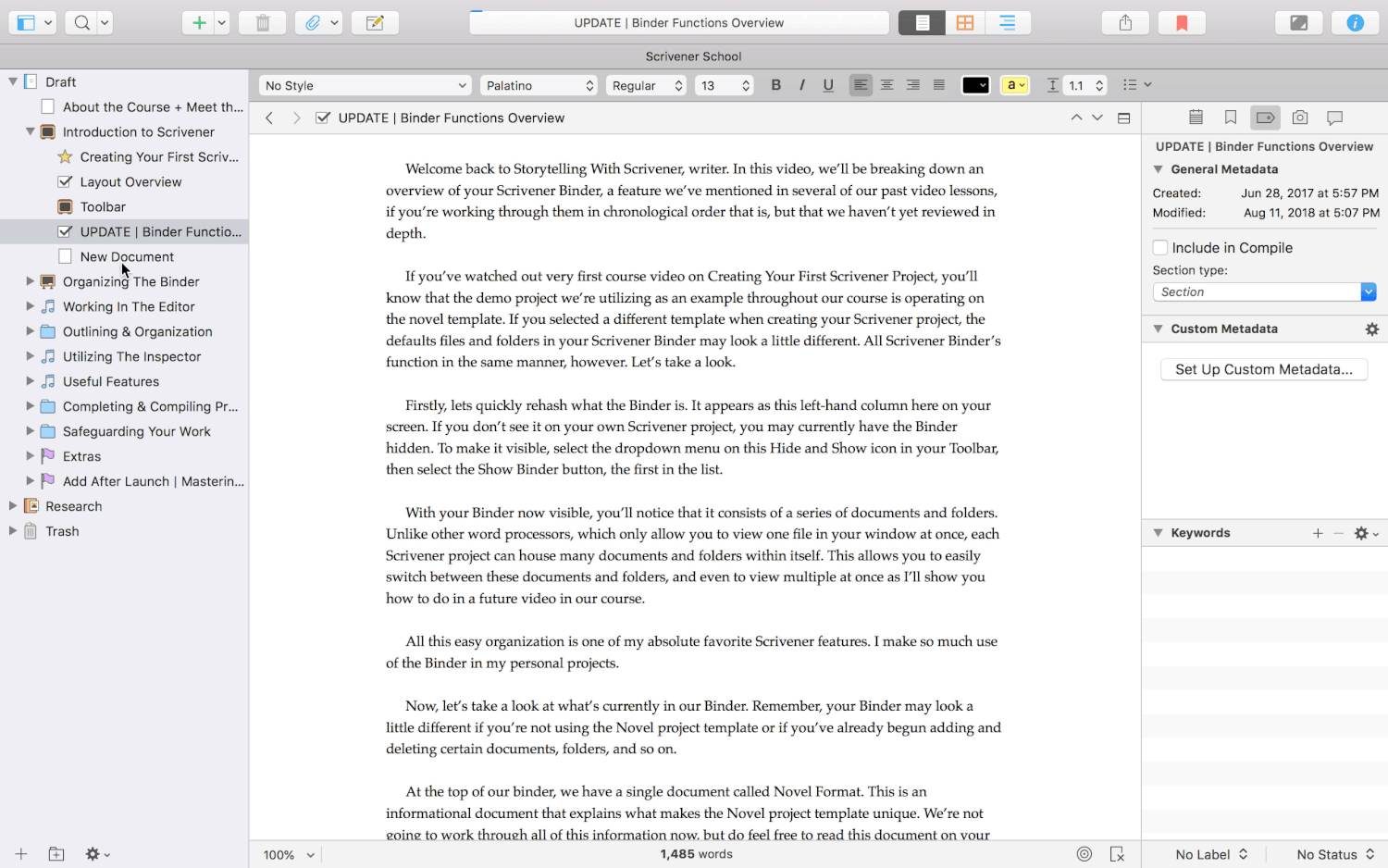 How to Work Within The Scrivener Interface — Well-Storied.