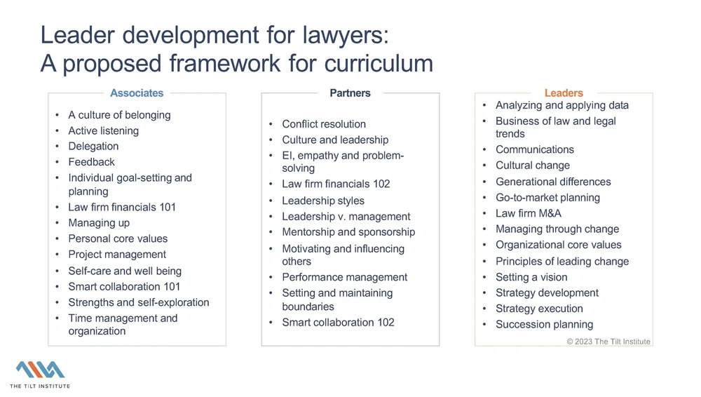 Leadership by level 2023 — The Tilt Institute