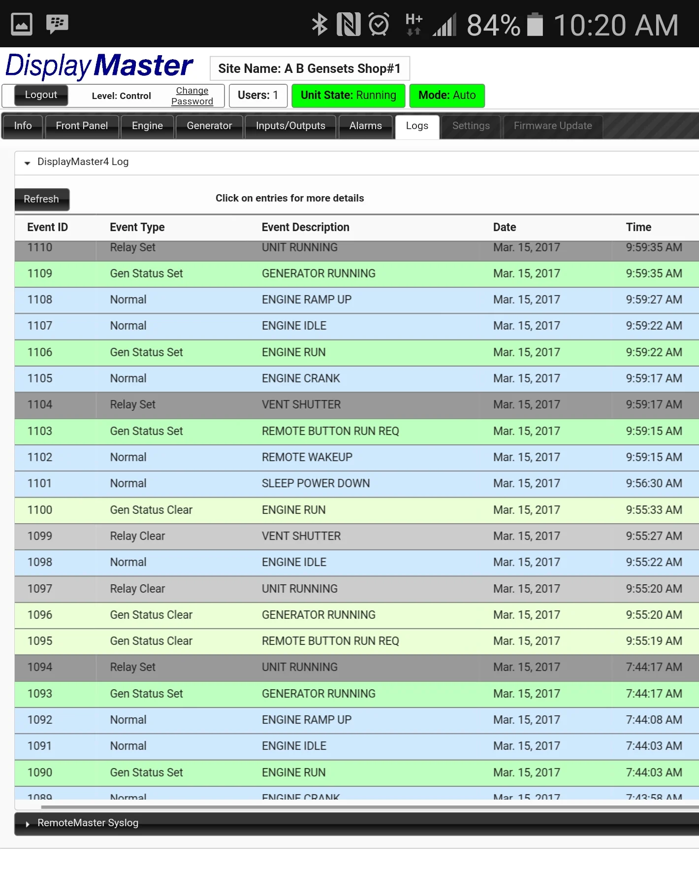 Remote Master — AB Gensets