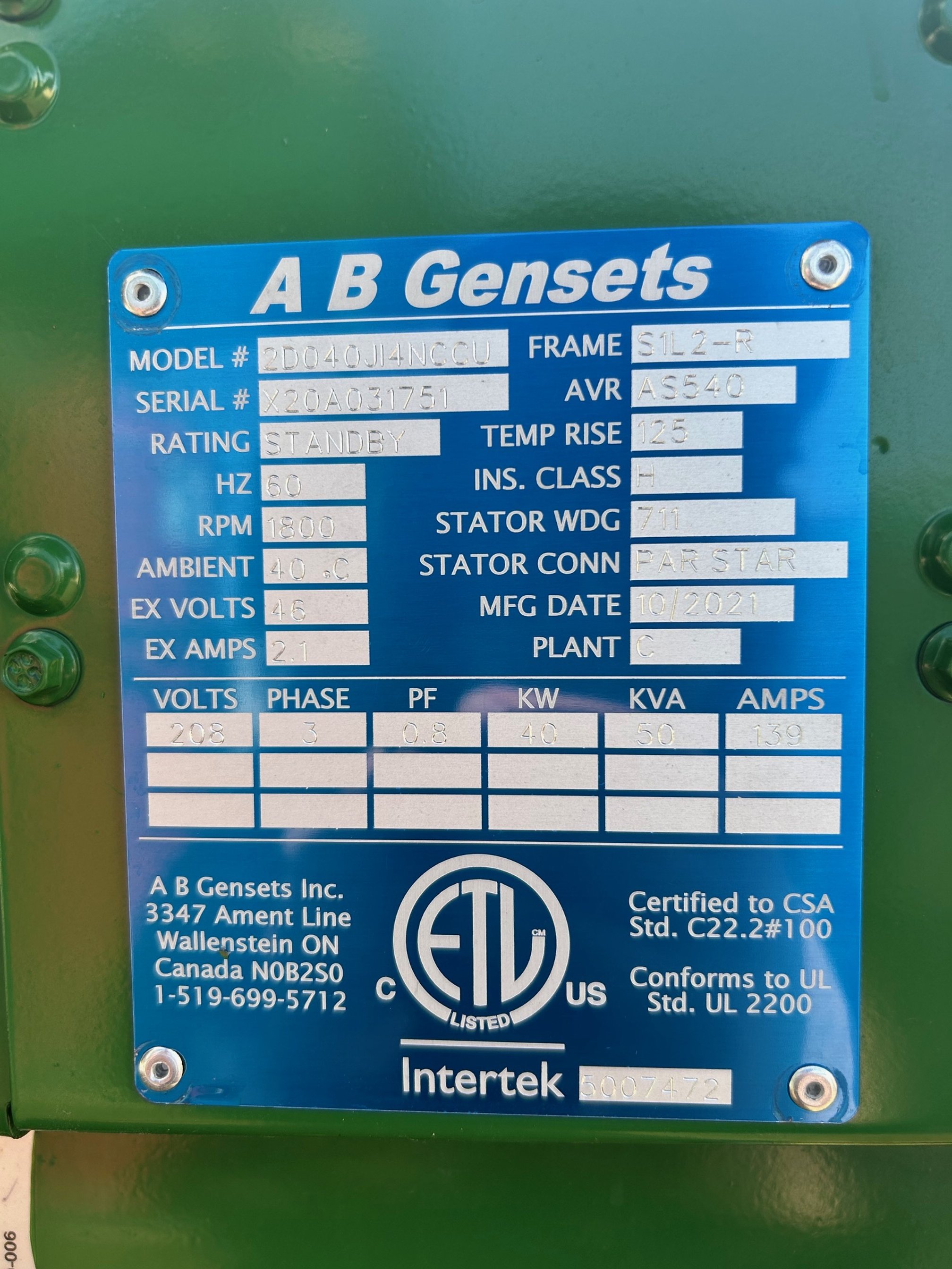 PreOwned — AB Gensets