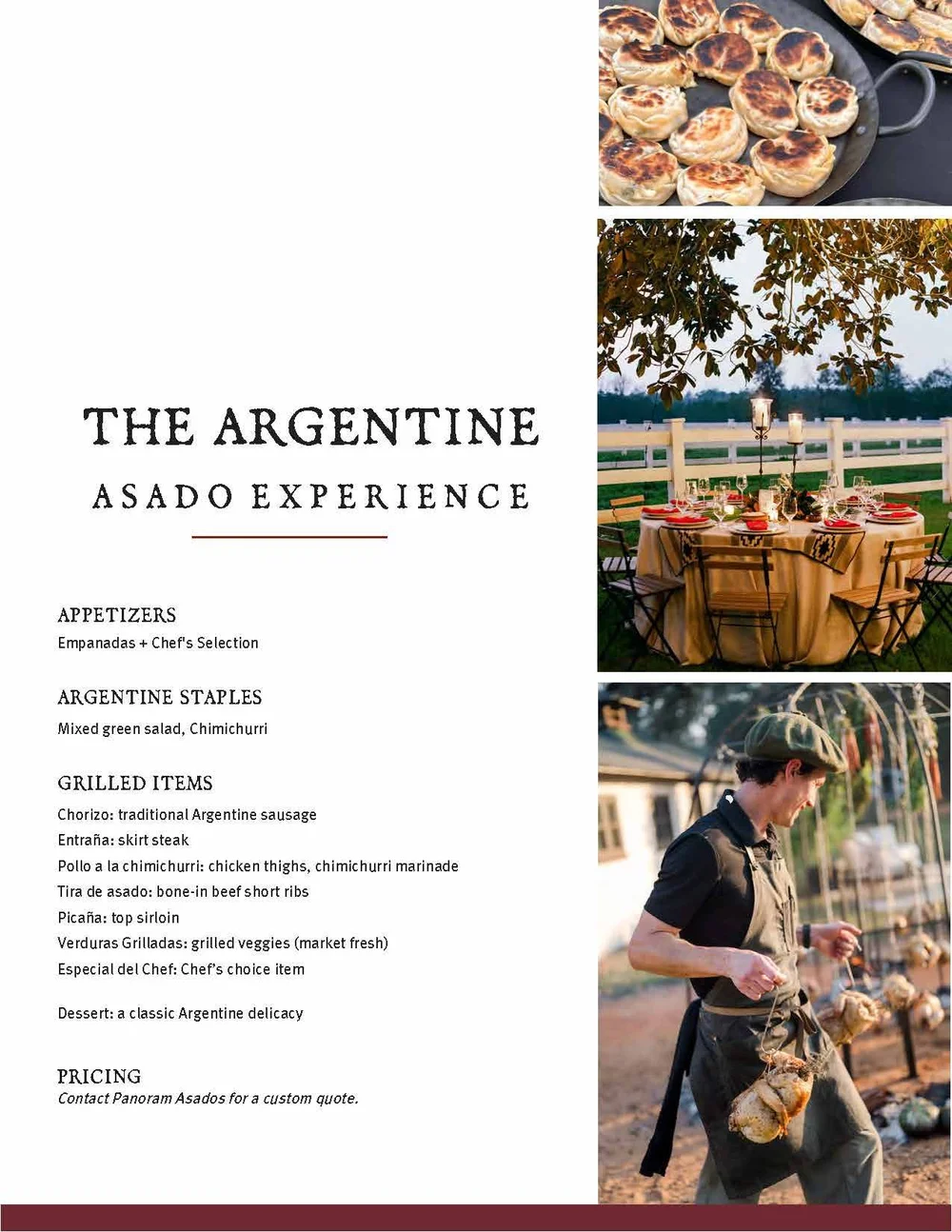 Panoram Asado Experience | Asado Menu — Panoram Asados