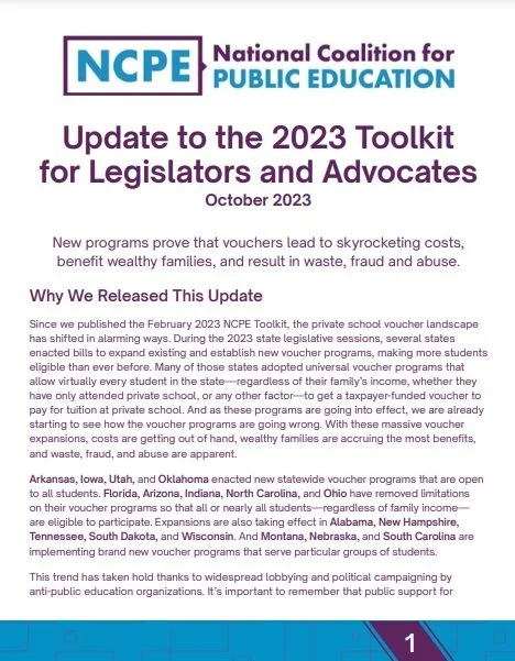 Toolkit — National Coalition for Public Education (NCPE)