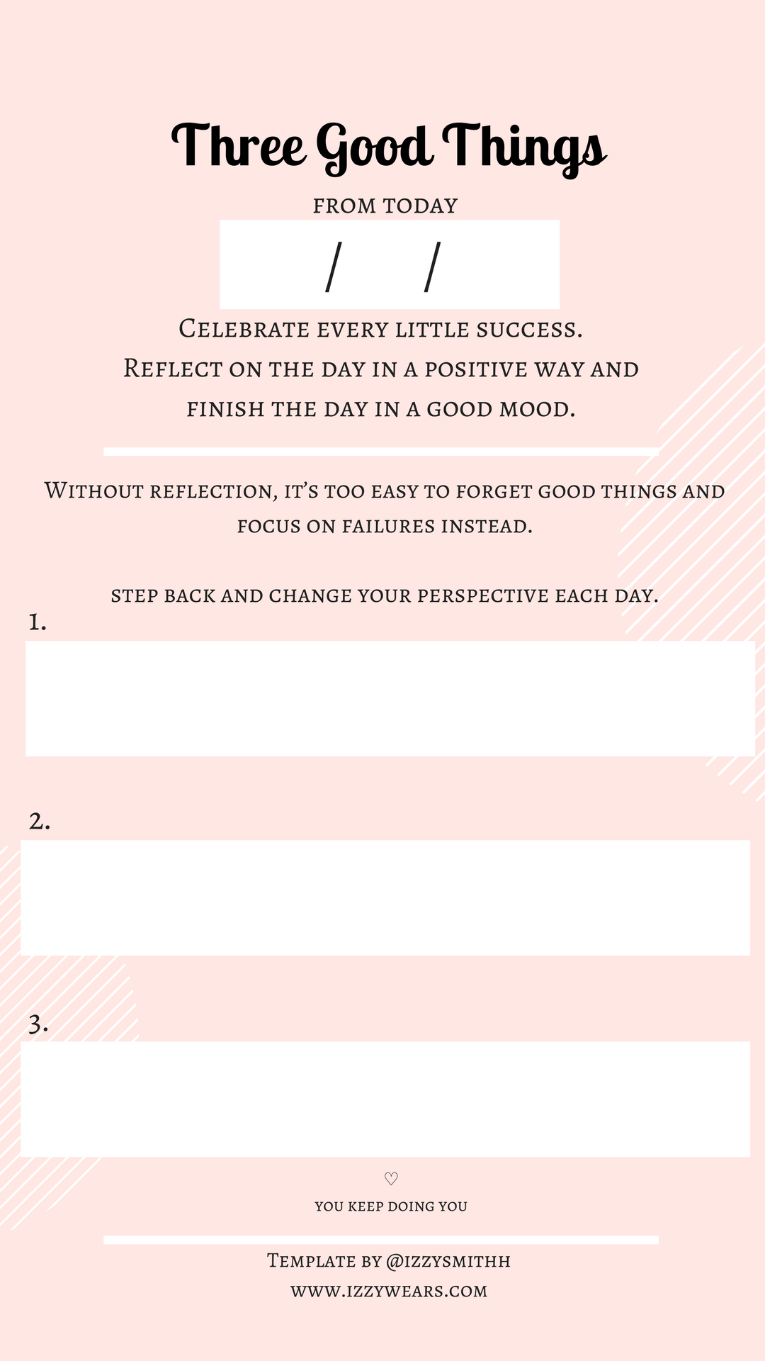 Instagram Story Templates - Three Good Things Every Day — Izzy Wears Blog