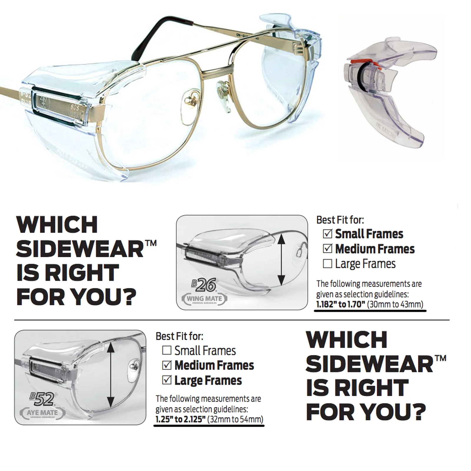 Multi Fit Side Shields for Glasses – LEXAN Safety Eye Protection ...