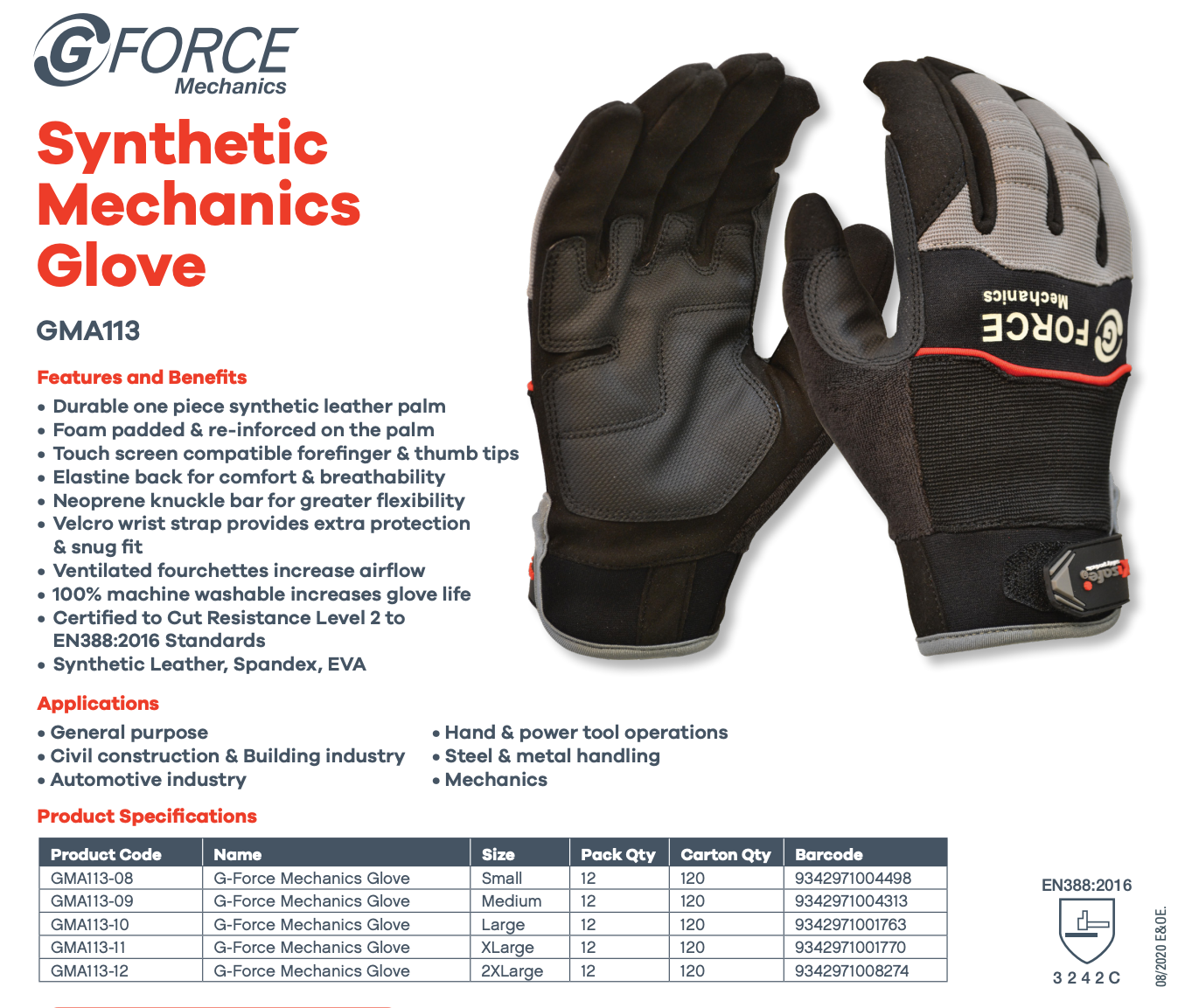 Synthetic Mechanics Gloves - Maxisafe GMA113 | SunSafe Australia
