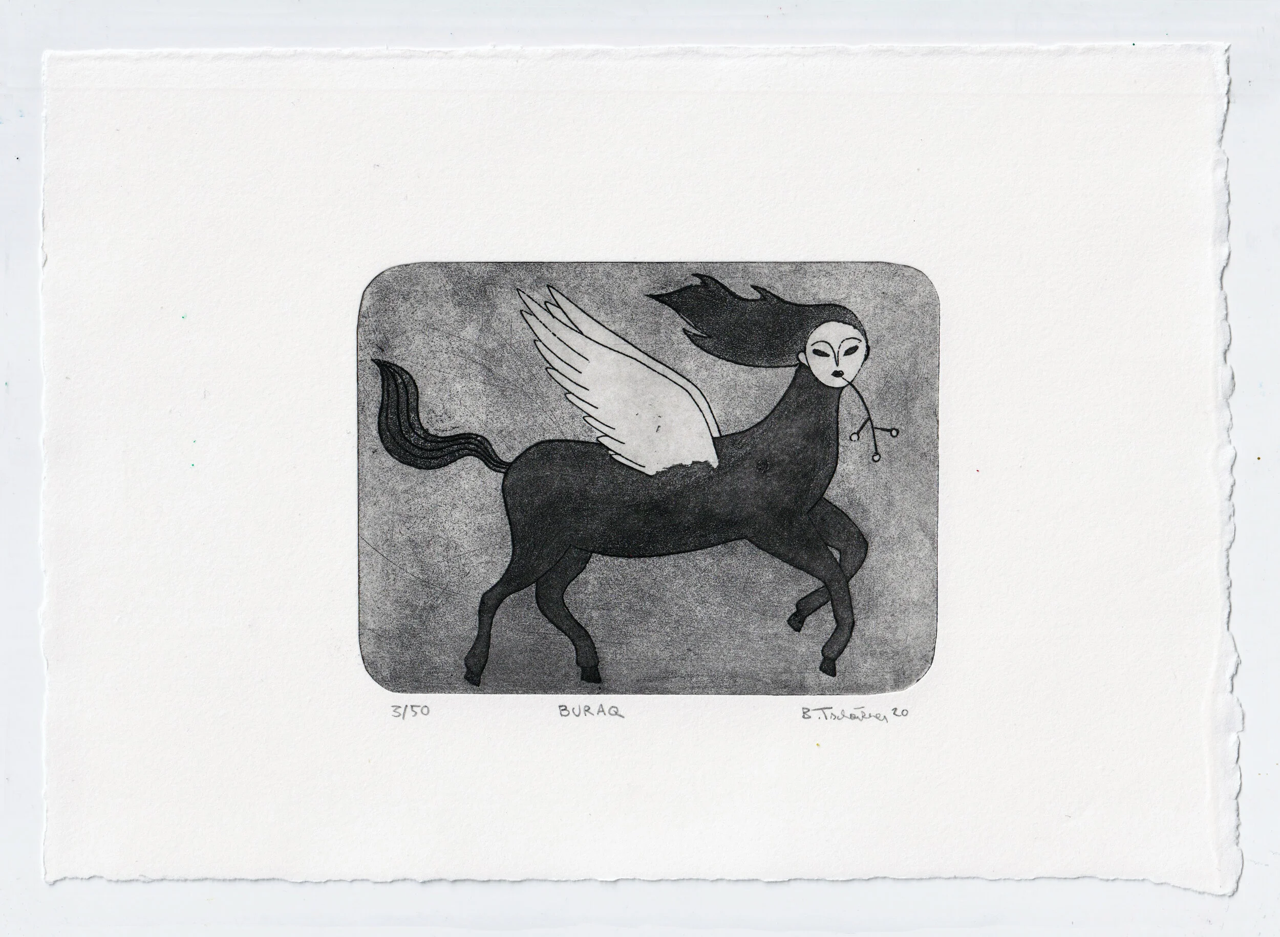 Buraq – aquatint etching by Austrian Artist Bianca Tschaikner — Bianca ...