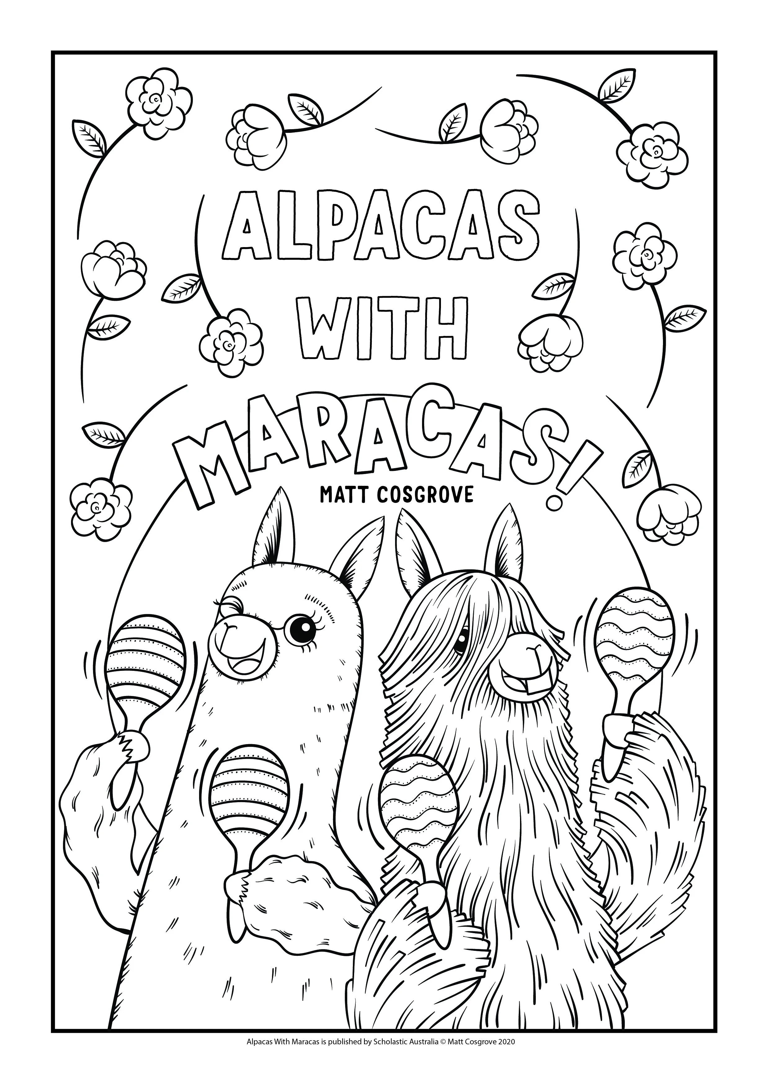 MACCA THE ALPACA COLOURING-IN ACTIVITIES — Matt Cosgrove