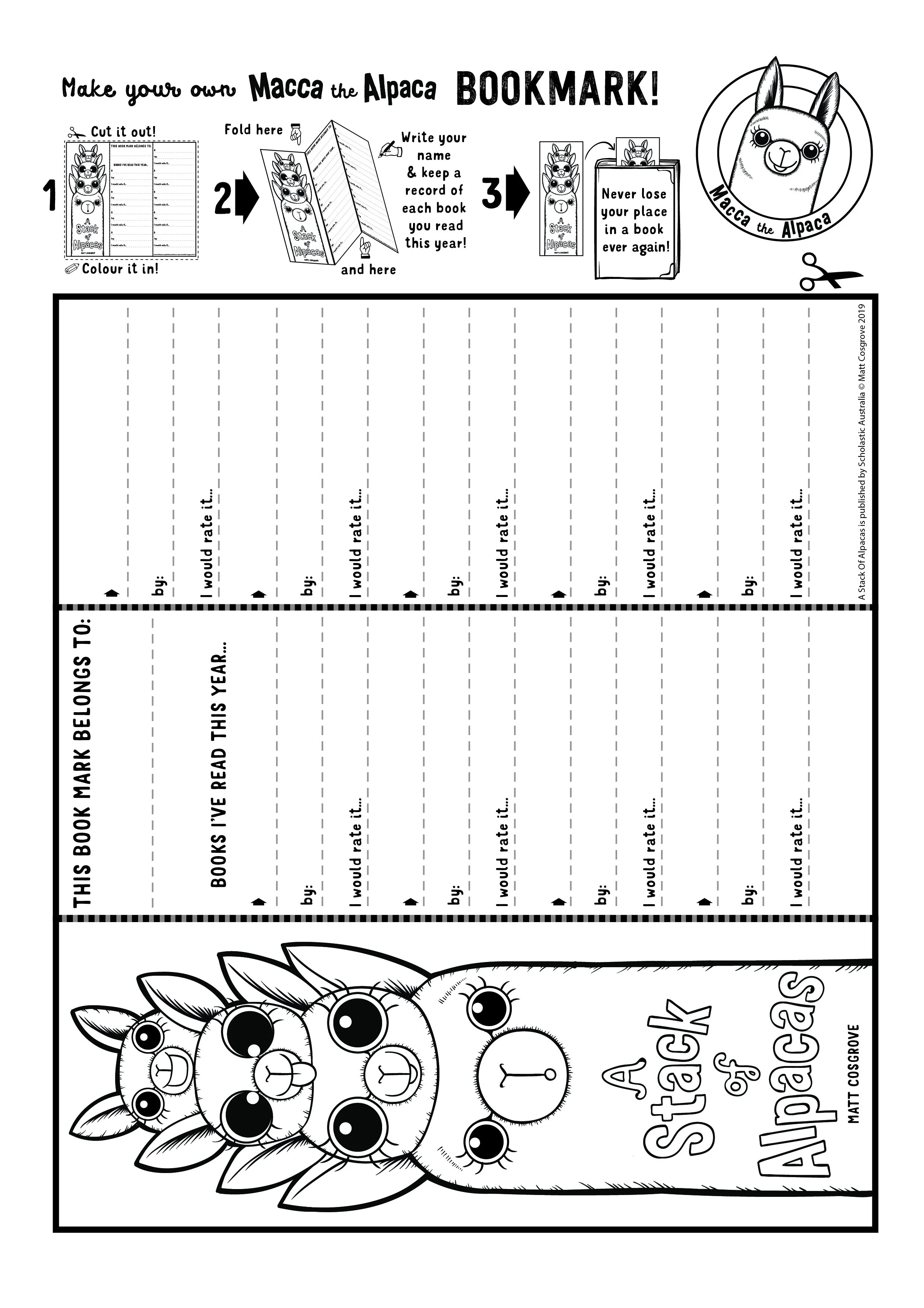 MACCA THE ALPACA COLOURING-IN ACTIVITIES — Matt Cosgrove